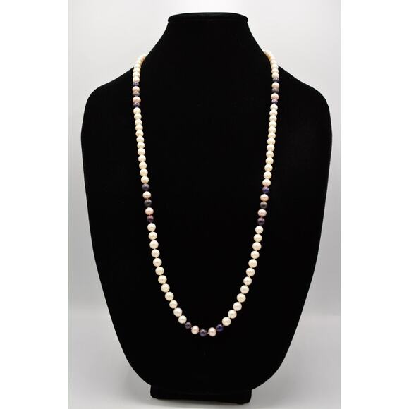 Unbranded | Jewelry | Vintage Freshwater Pearl Necklace Beaded Knot ...